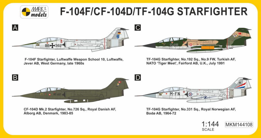 Mark I Models 1/144 Lockheed F-104F/D/TF-104G Starfighter 'Mach 2 ...